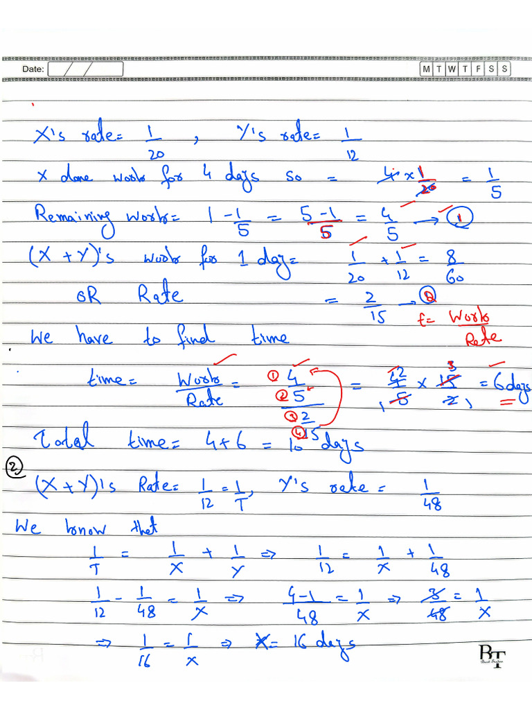 Work Problems Solution | PDF