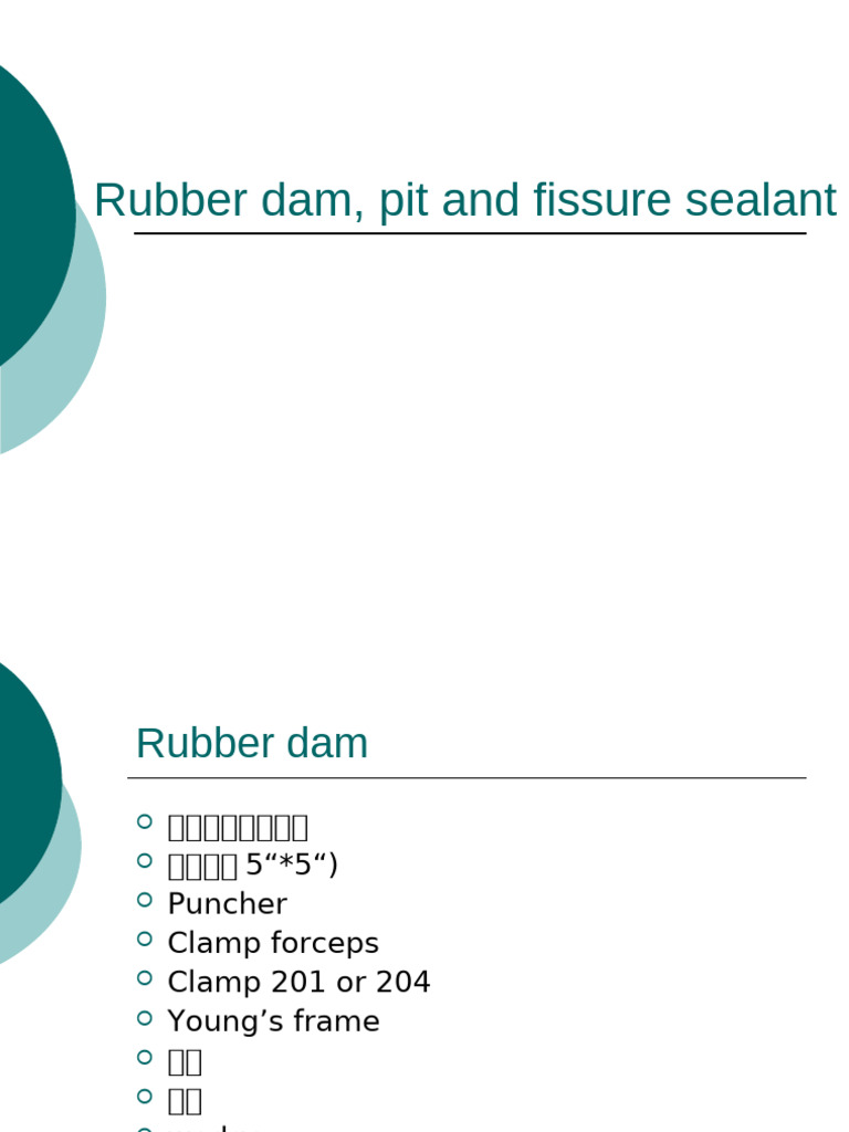 Rubber Dam - Pit and Fissure Sealant 2 | PDF