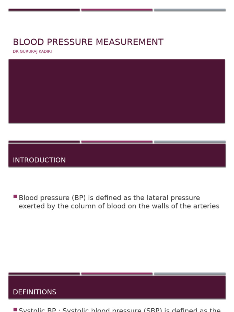 Blood Pressure Measurement Techniques | PDF | Blood Pressure | Heart