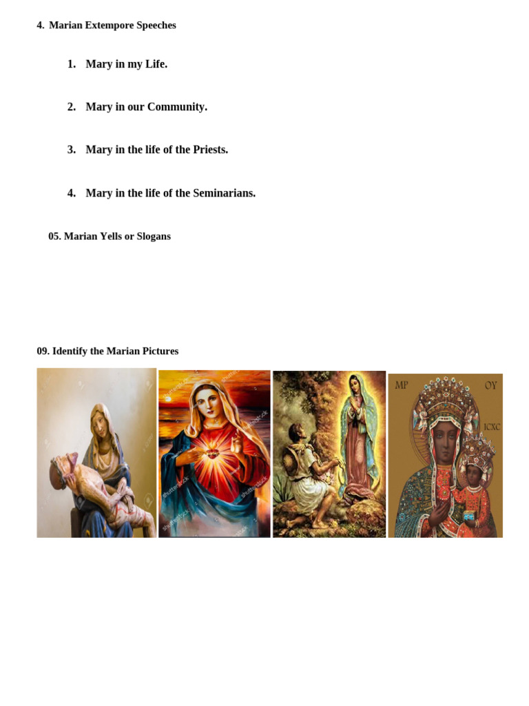 Marian Activities and Reflections Guide | PDF | Mary, Mother Of Jesus ...