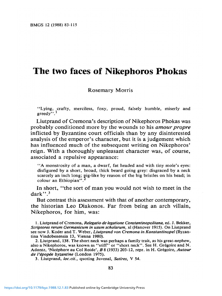Nikephoros Phokas: A Dual Legacy | PDF | Byzantine Empire