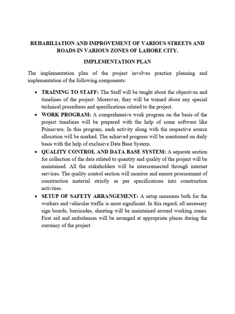 Implementation Plan | PDF