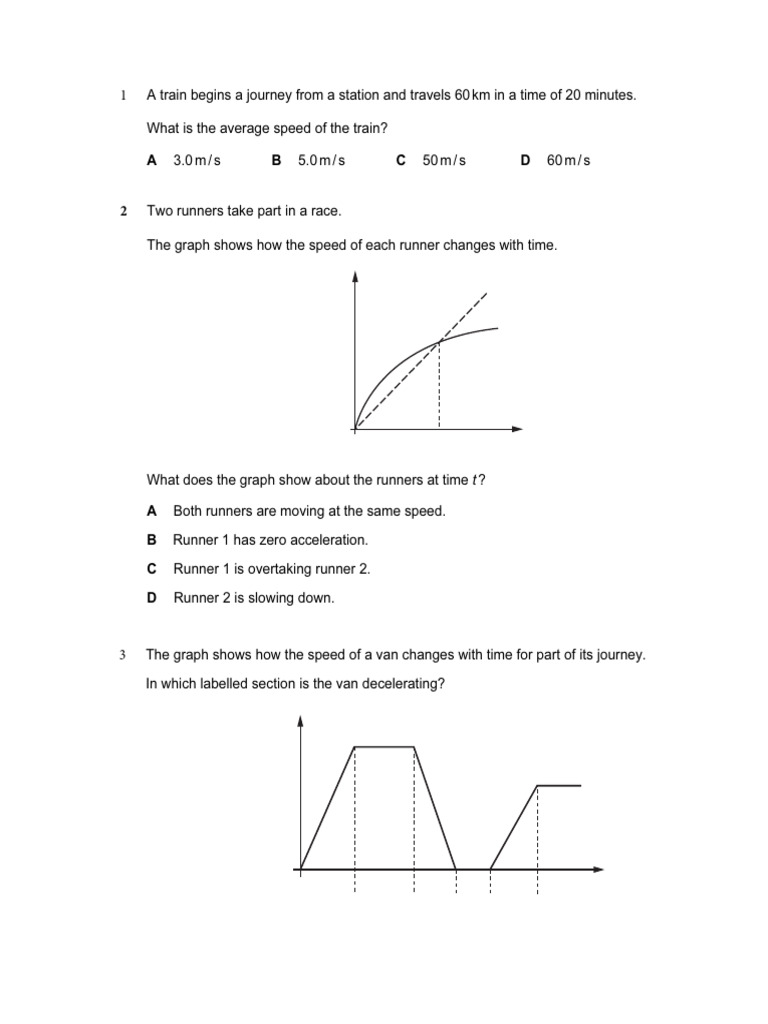 General Physics P1 (Multiple Choice) QP | PDF | Speed | Acceleration
