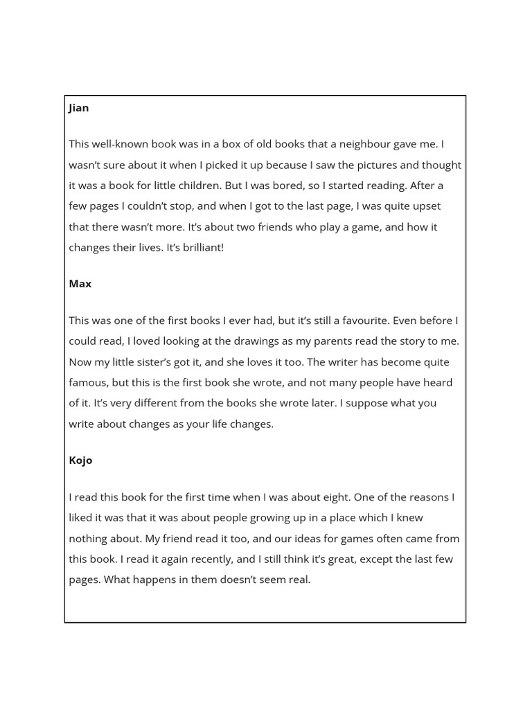 Book Reviews: Jian, Max, and Kojo | PDF