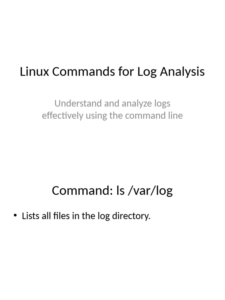 Linux Log Analysis Commands | PDF