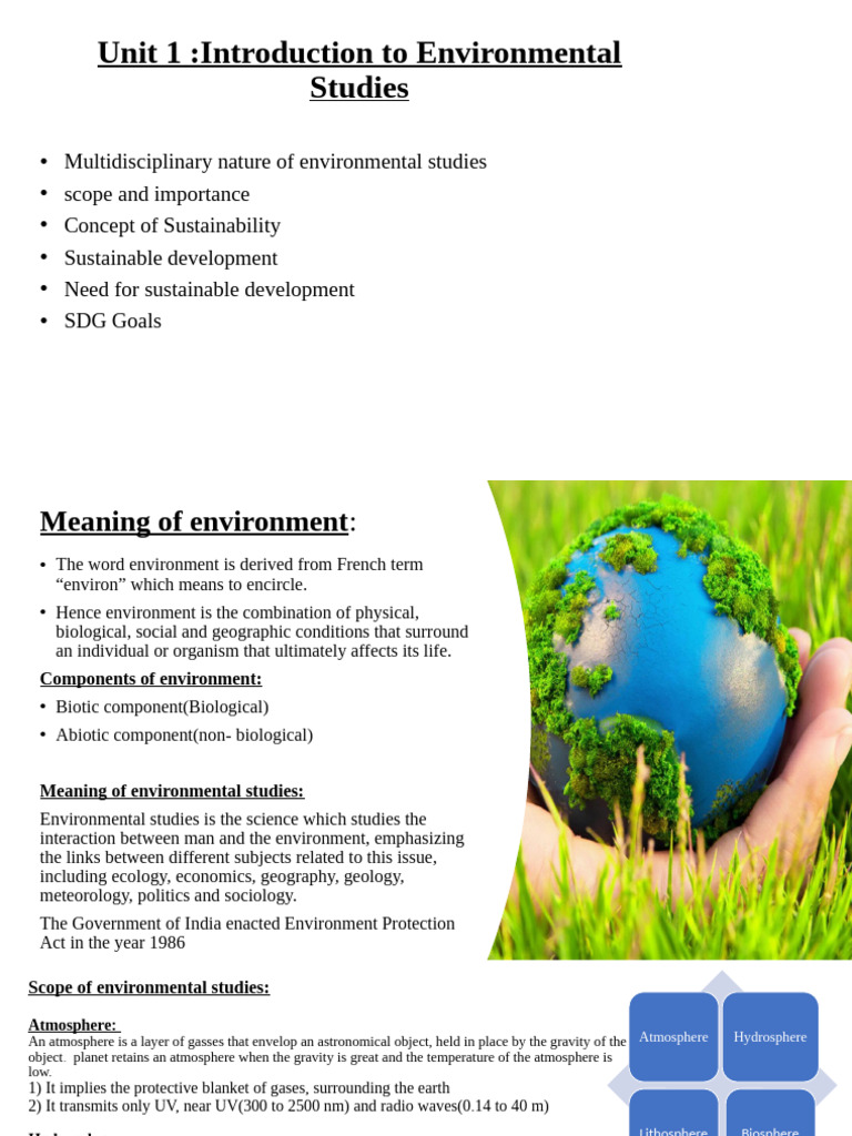 EVS Unit-1 | PDF | Ecosystem | Sustainability