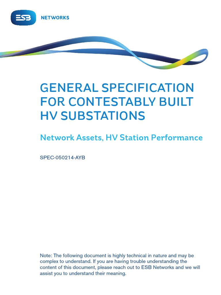 General-Spec-Document of HV Substations | PDF | Specification (Technical Standard) | Regulatory ...