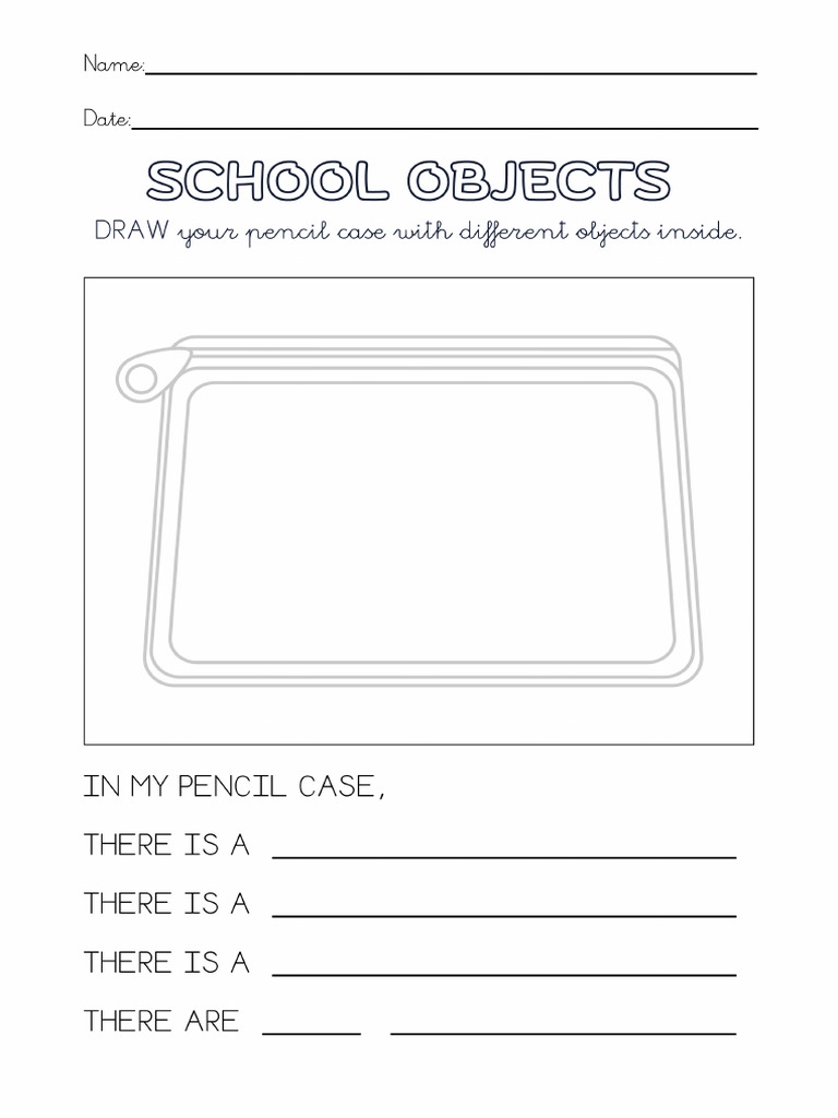 Writing School Objects Vocabulary | PDF