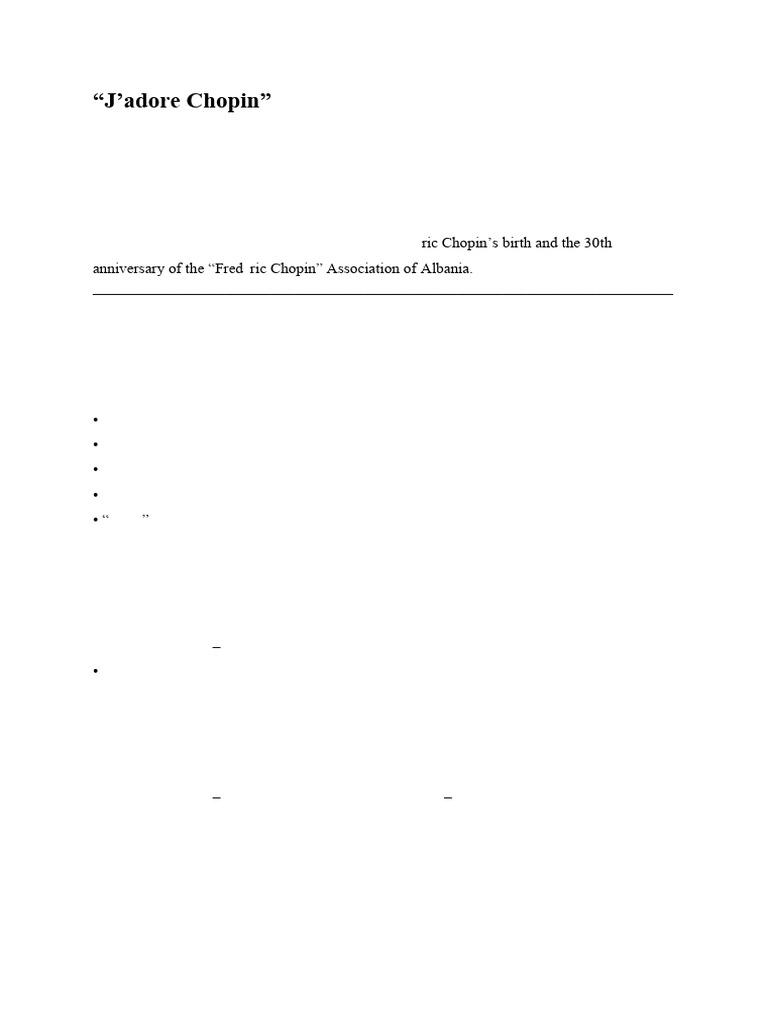 Competition Regular - J'Adore Chopin - Marin Shemsedini | PDF ...