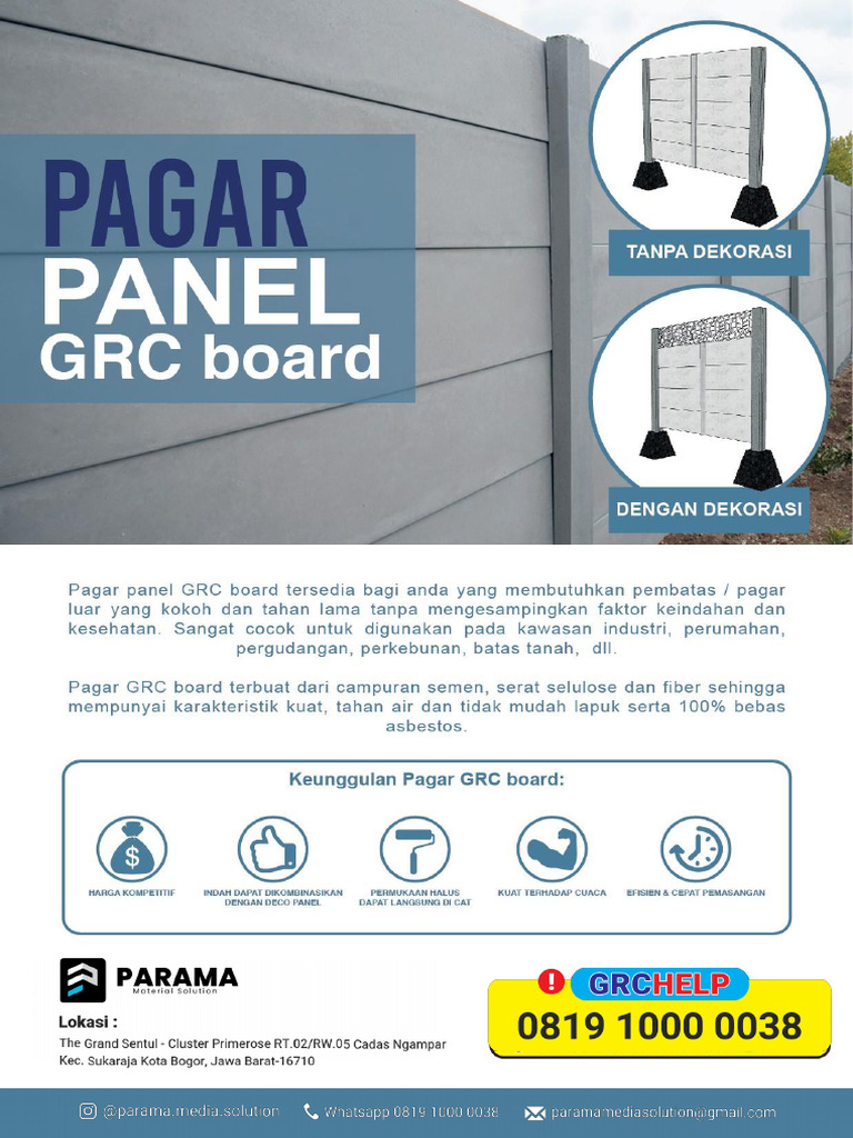 Pagar Grc Board | PDF