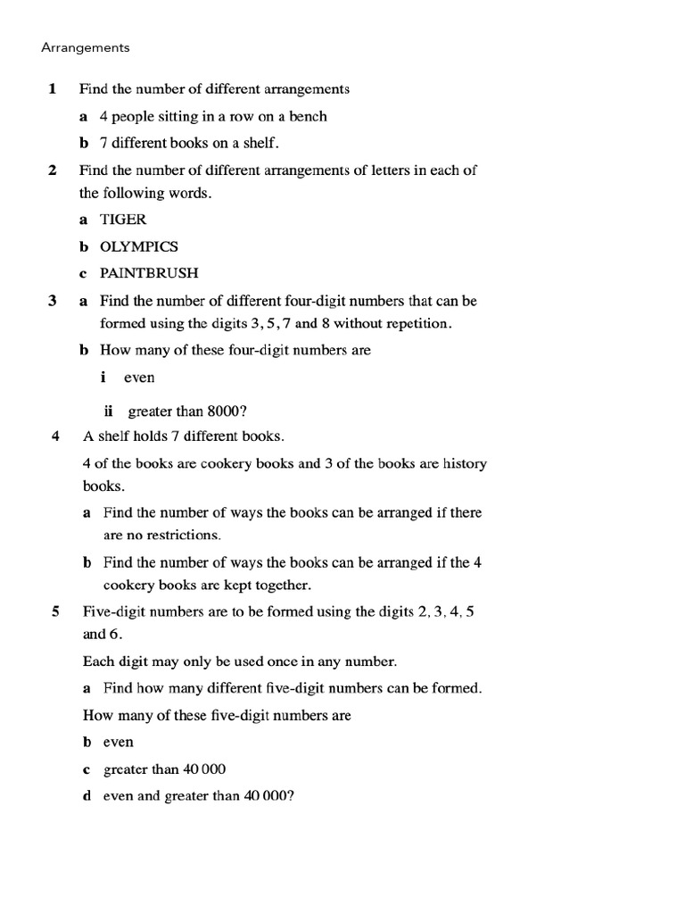 8a Factorial Notation and Arrangement QP | PDF