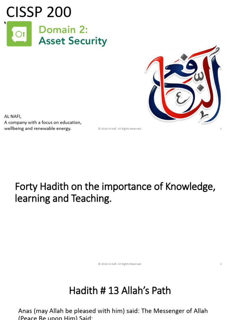 Domain 2 Slides | PDF | Hadith | Privacy