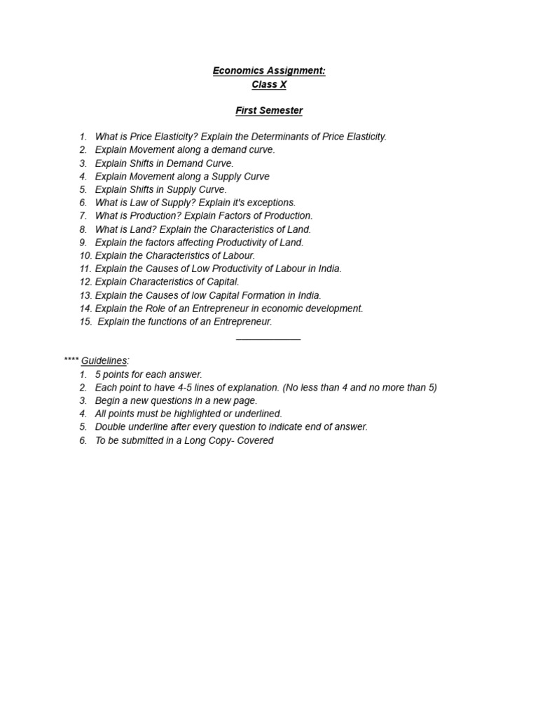 Eco Assignment Class 10 | PDF