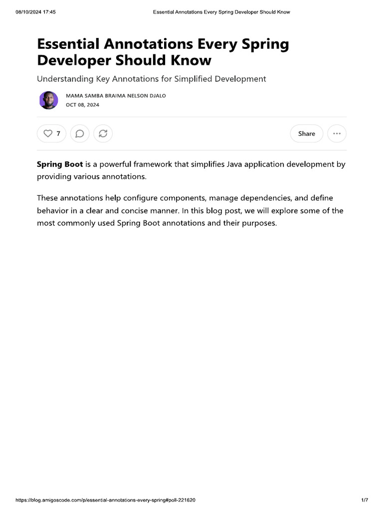 Annotation, Essentiel Spring Boot | PDF