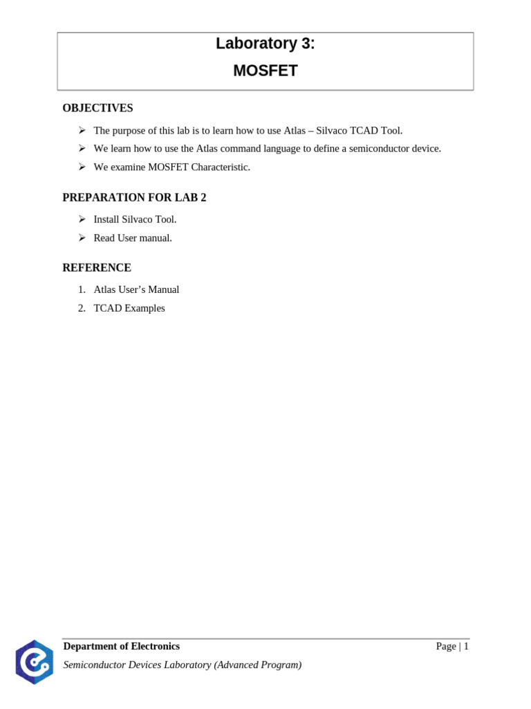 Lab3 Semiconductor Device Ver1 | PDF | Mosfet | Field Effect Transistor