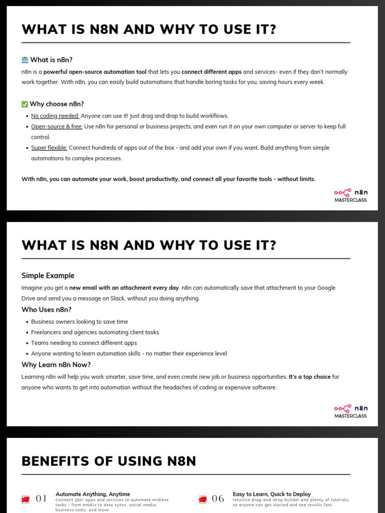 n8n Automation Masterclass Overview | PDF | Automation | Computer ...