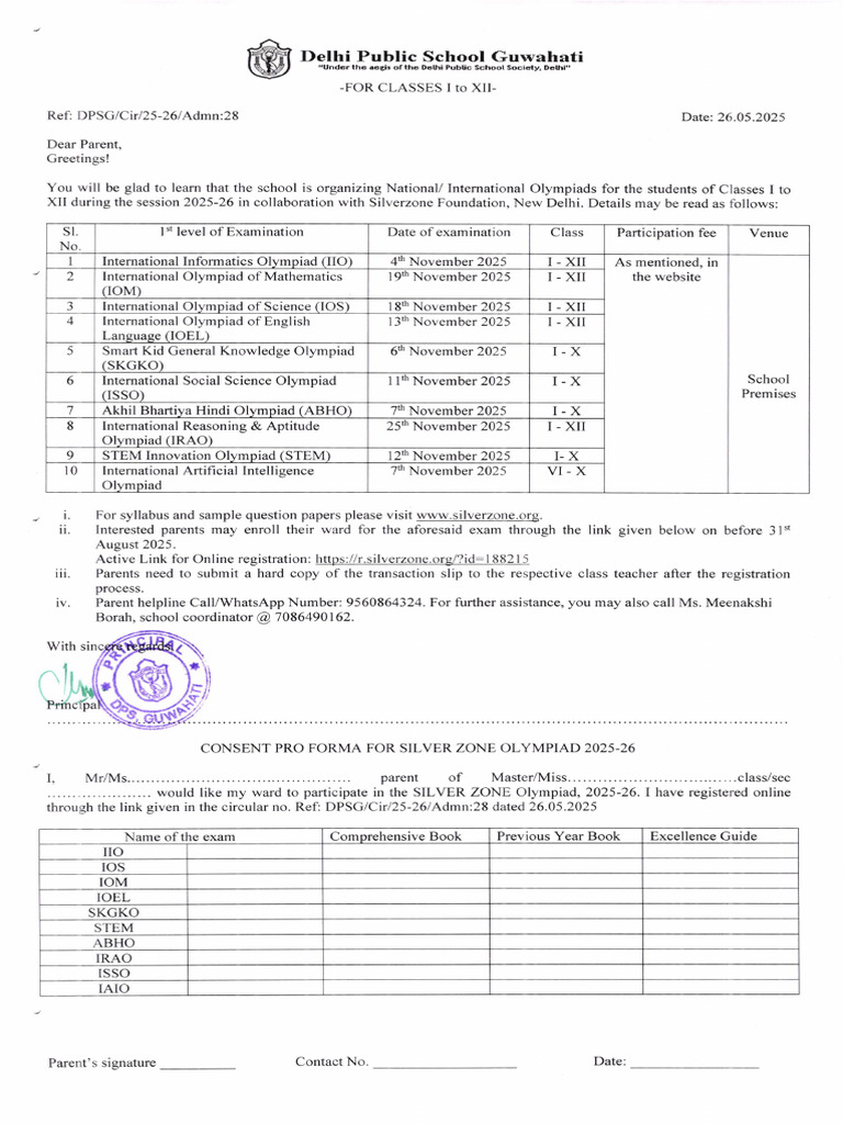 Silverzone Olympiad Registration 2025-26 | PDF