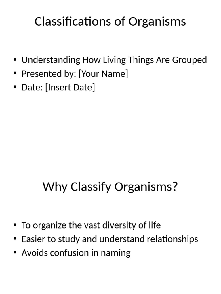 Classifications of Organisms Presentation | PDF
