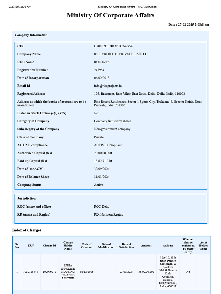 Ministry of Corporate Affairs - MCA Services | PDF | Financial Services | Financial Economics