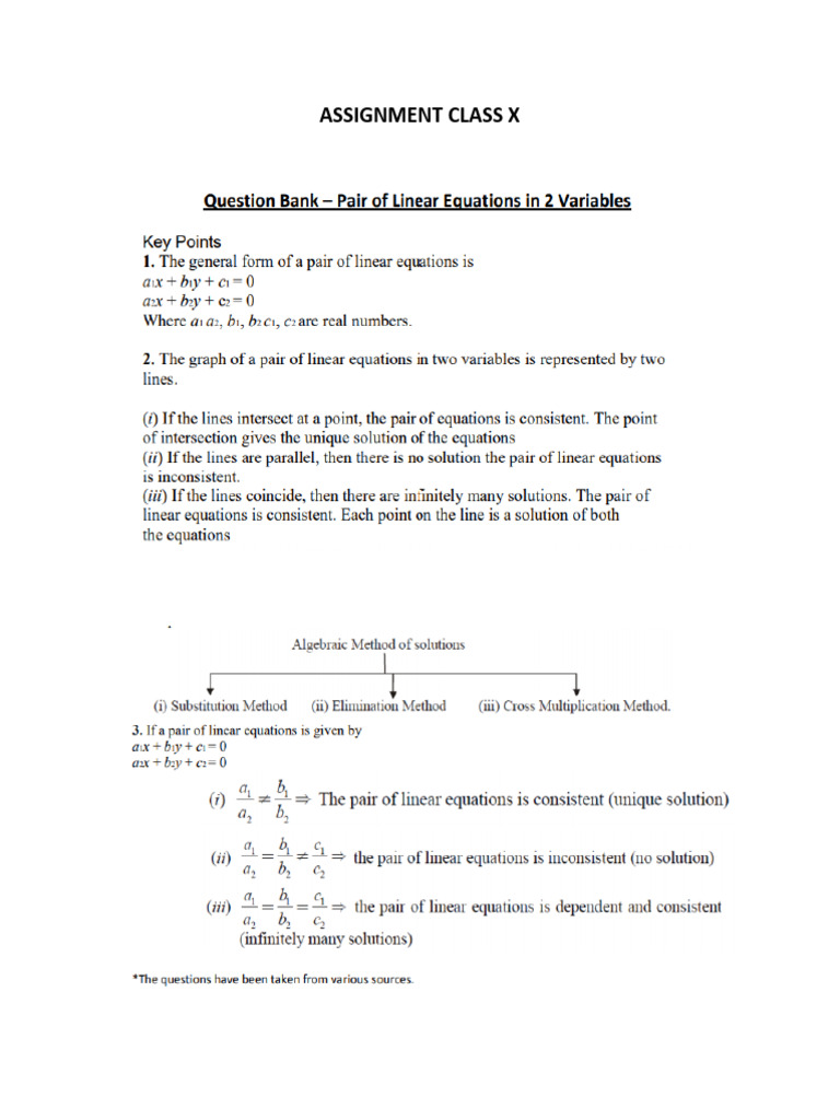Assignment Class X | PDF