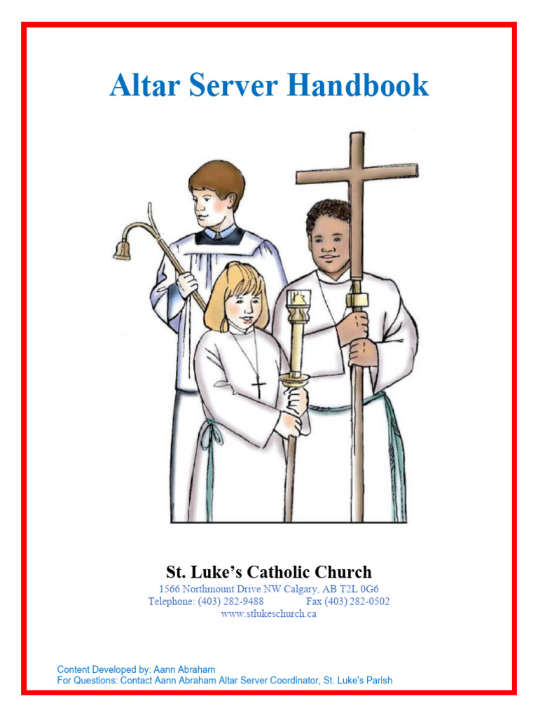 St. Luke's Altar Server Handbook | PDF | Mass (Liturgy) | Eucharist