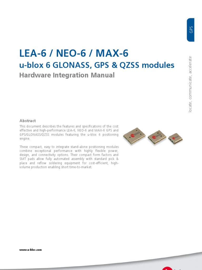 LEA 6 NEO 6 MAX 6 Hardware Integration Manual (GPS.G6 HW 09007) | PDF ...