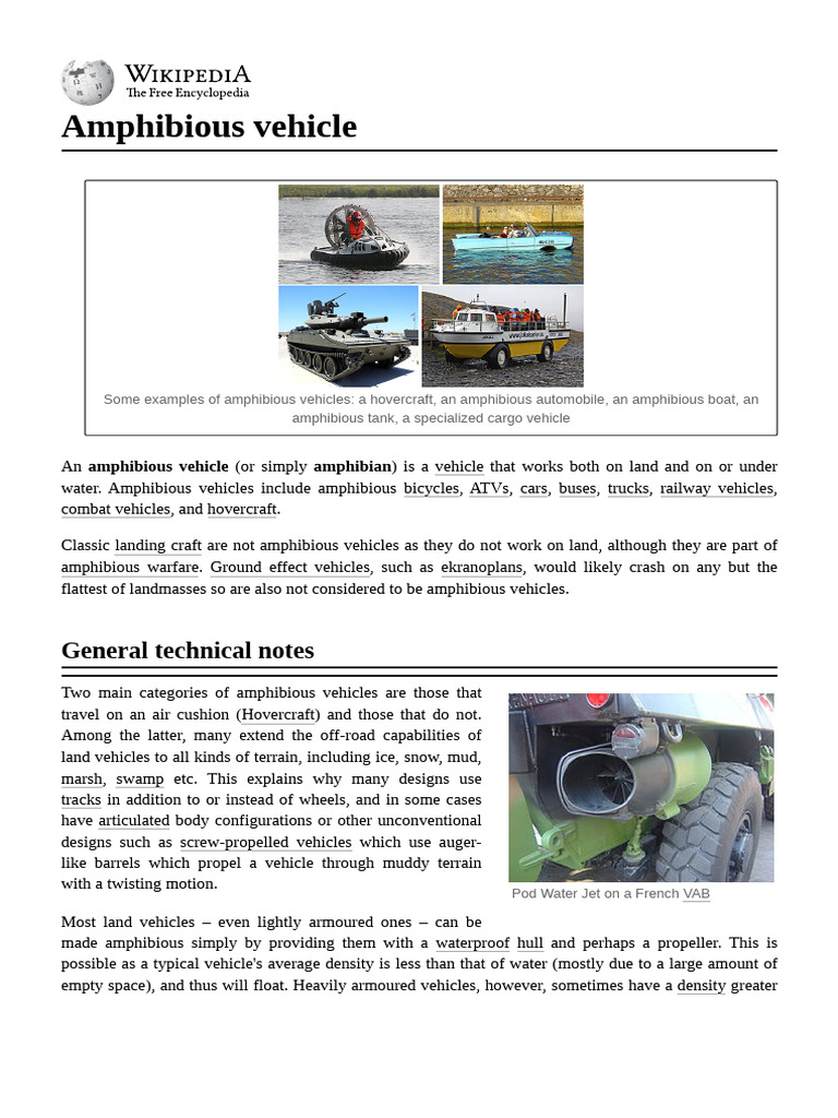 History of Amphibious Vehicles | PDF | Vehicles | Land Vehicles