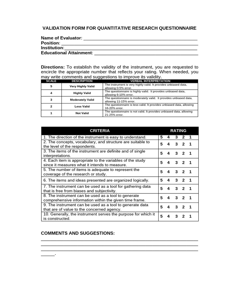 Nur Fatima Instrument Validation Tools | PDF | Questionnaire | Validity (Statistics)