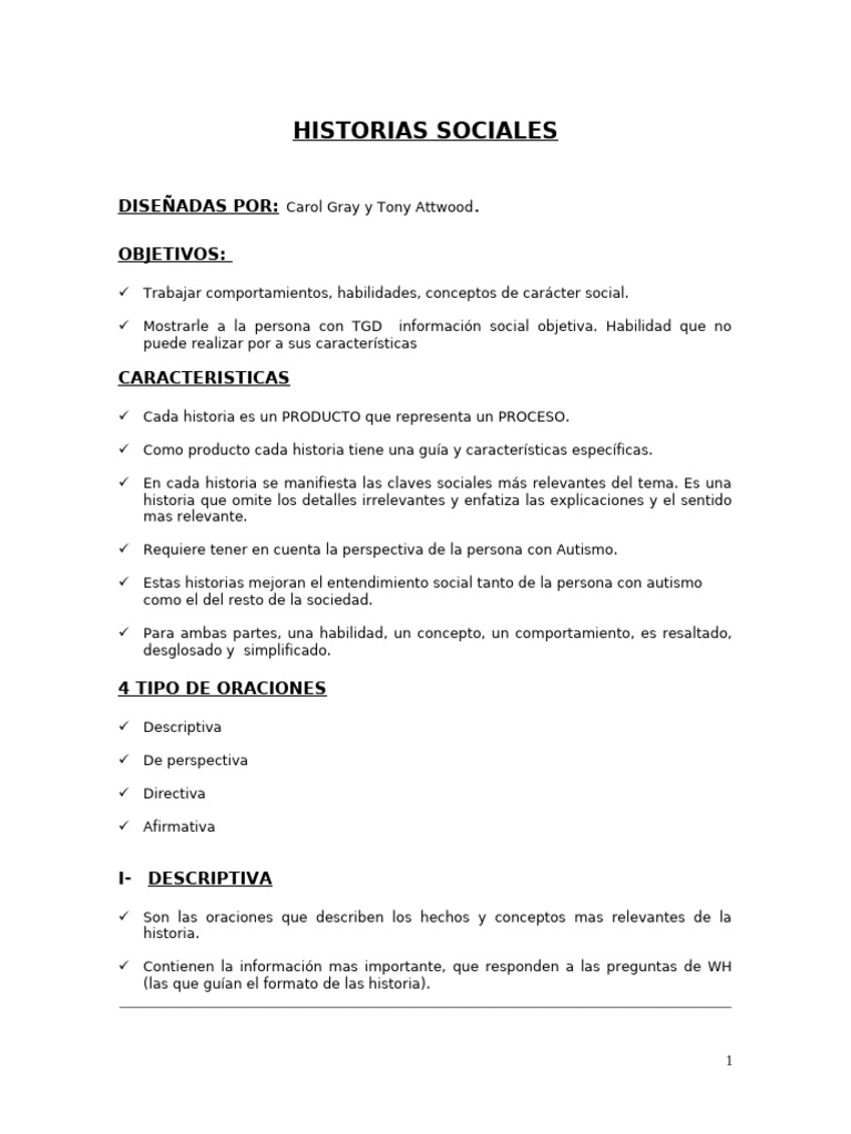 Historias Sociales_material Teorico | PDF | Comportamiento | Perspectiva (Gráfica)