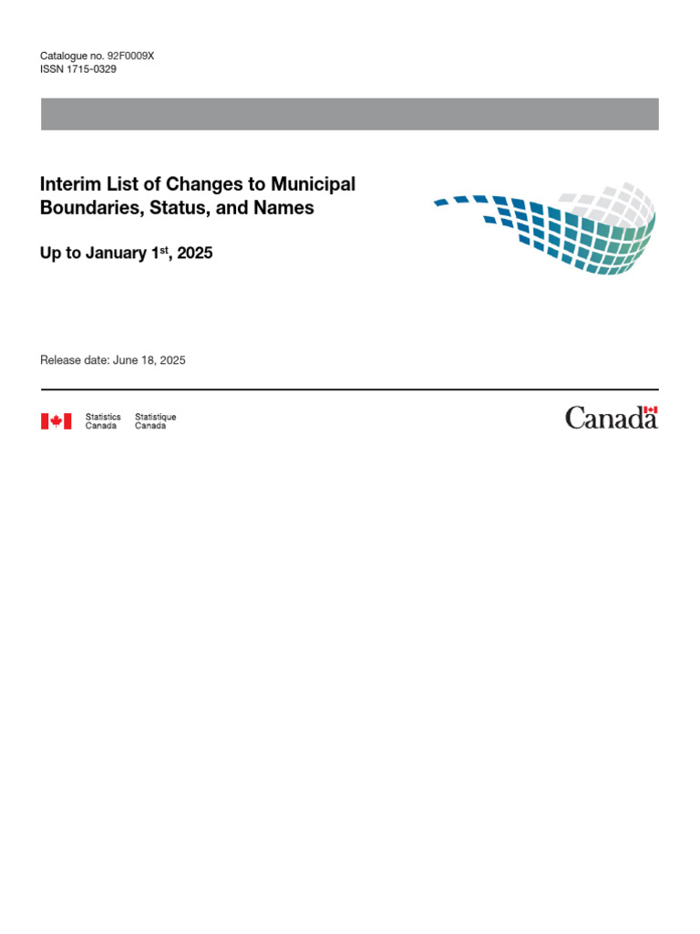 Changes to Canadian Municipal Boundaries | PDF | Statistics | Canada