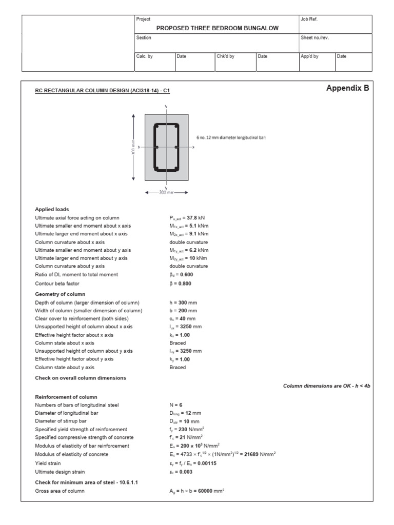 Three Bedroom Bungalow Column Design | PDF | Geometry | Mathematics
