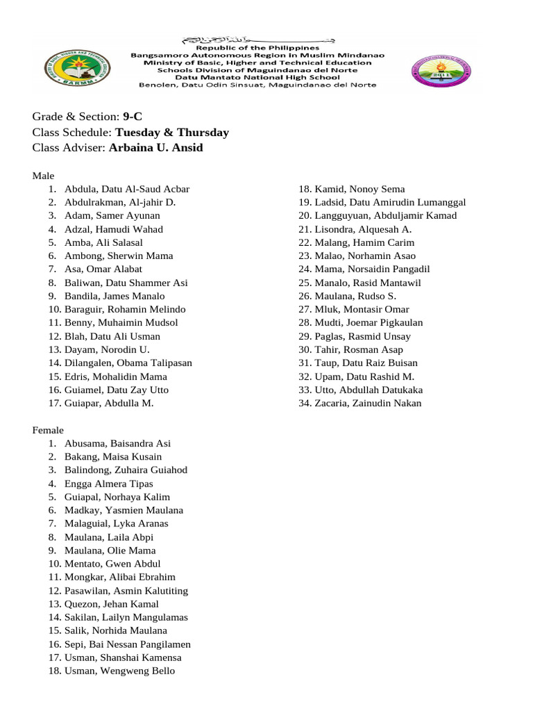 Grade-9-Ansid-25-26 | PDF