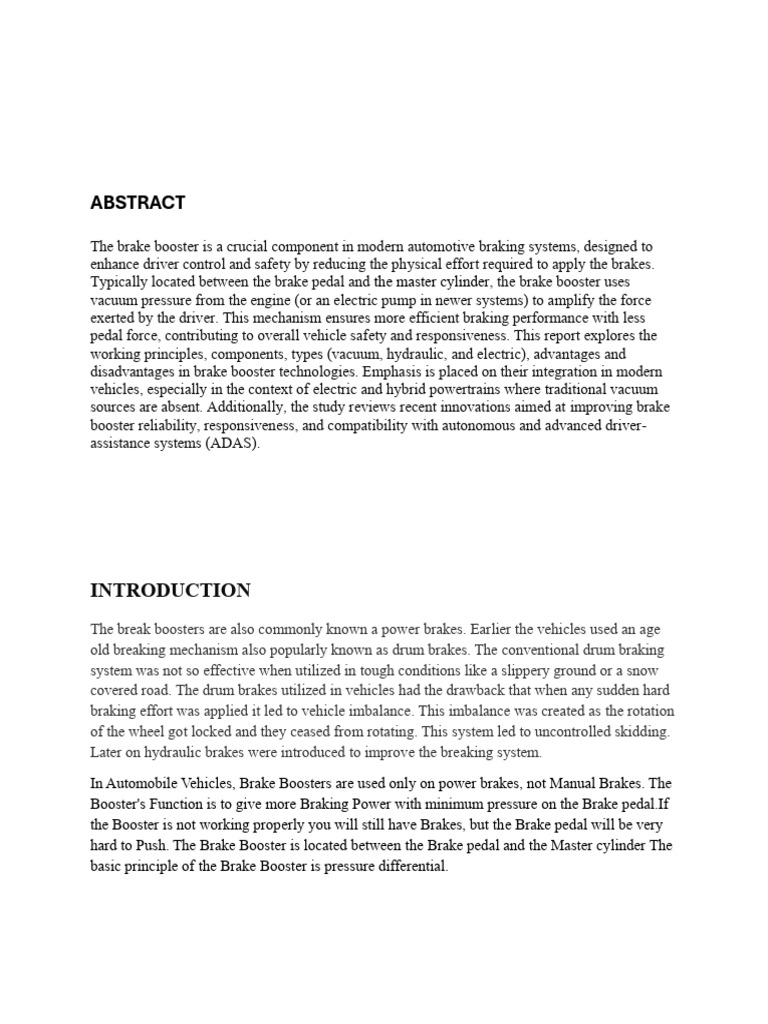 BB Rough Report | PDF | Brake | Anti Lock Braking System