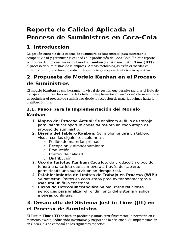 Coca Cola | PDF | Lean Manufacturing | Economias