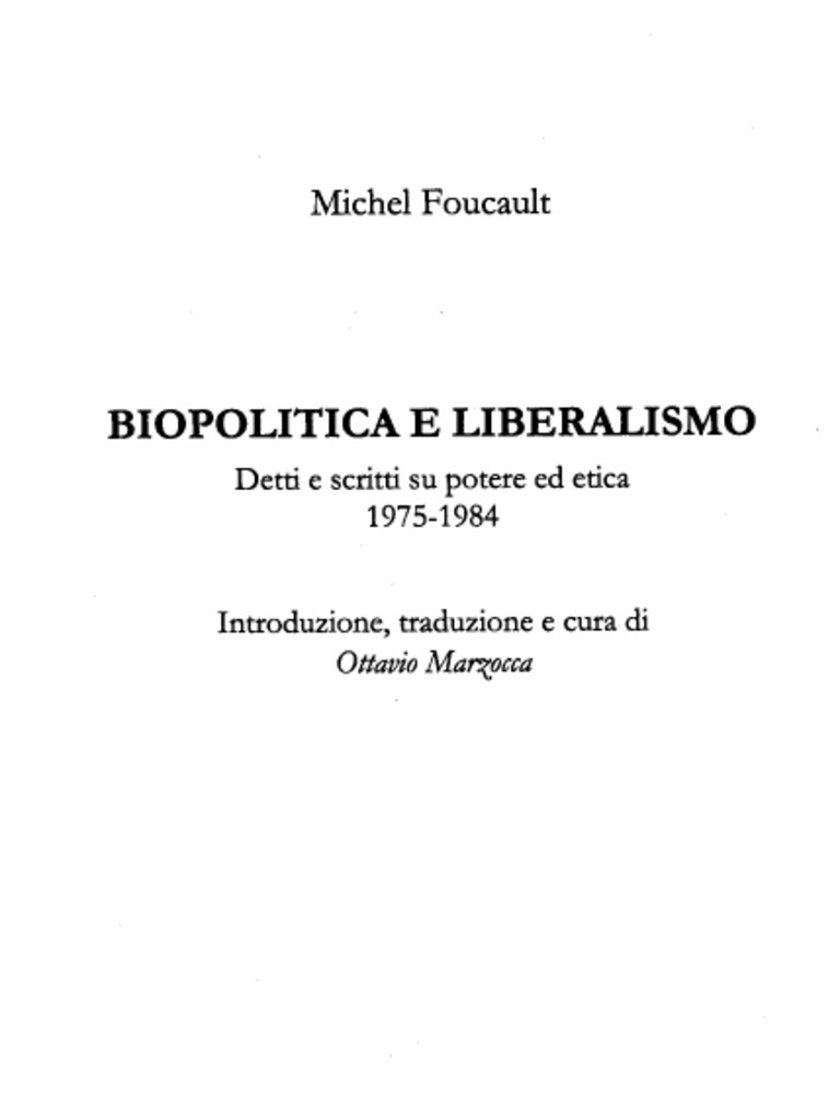 Foucault - Bio Politic A e Liberalismo | PDF