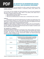 Artifacts Sociofacts and Mentifacts Camera | PDF