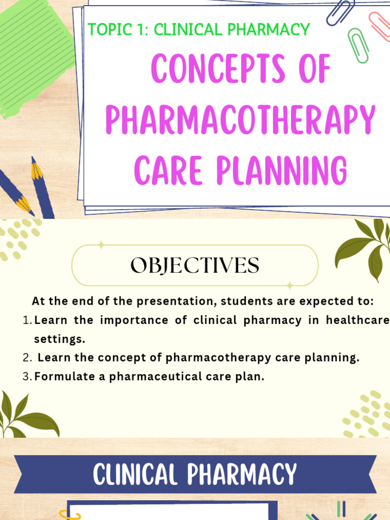 Clinical Pharmacy Care Planning Essentials | PDF | Pharmacy | Medical ...