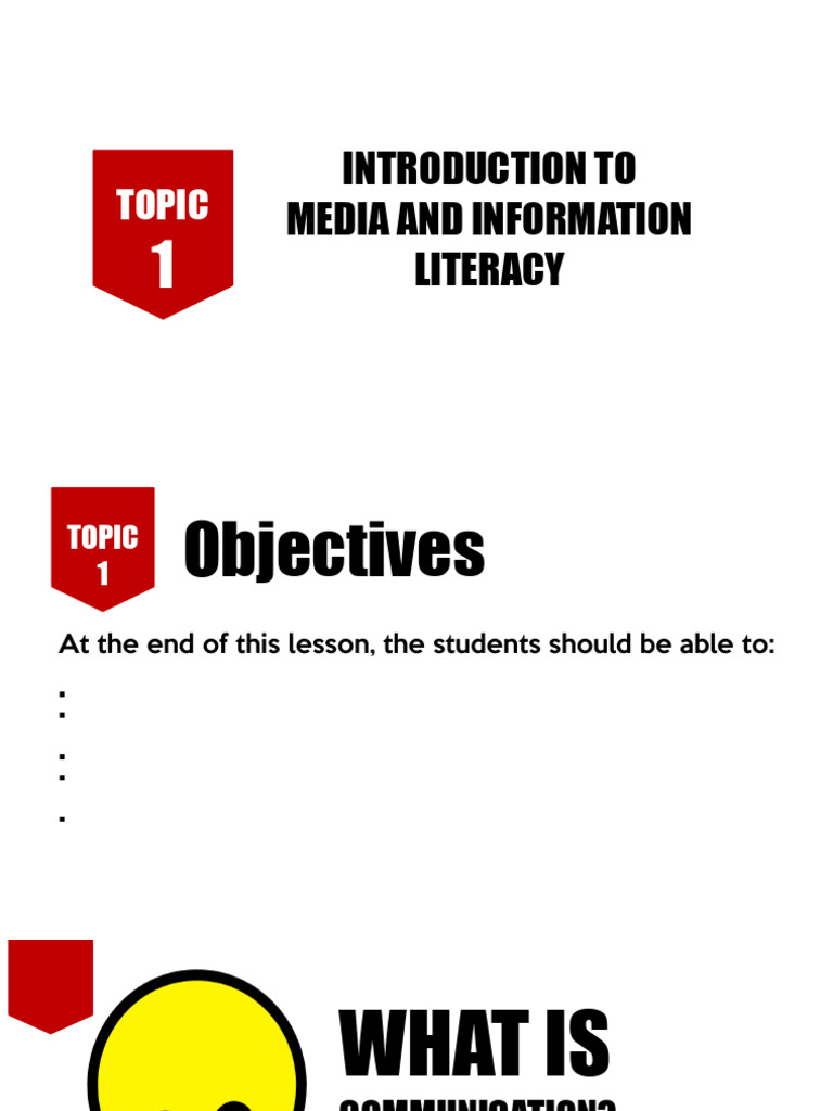Lesson 1 - Introduction To Media and Information Literacy | PDF ...
