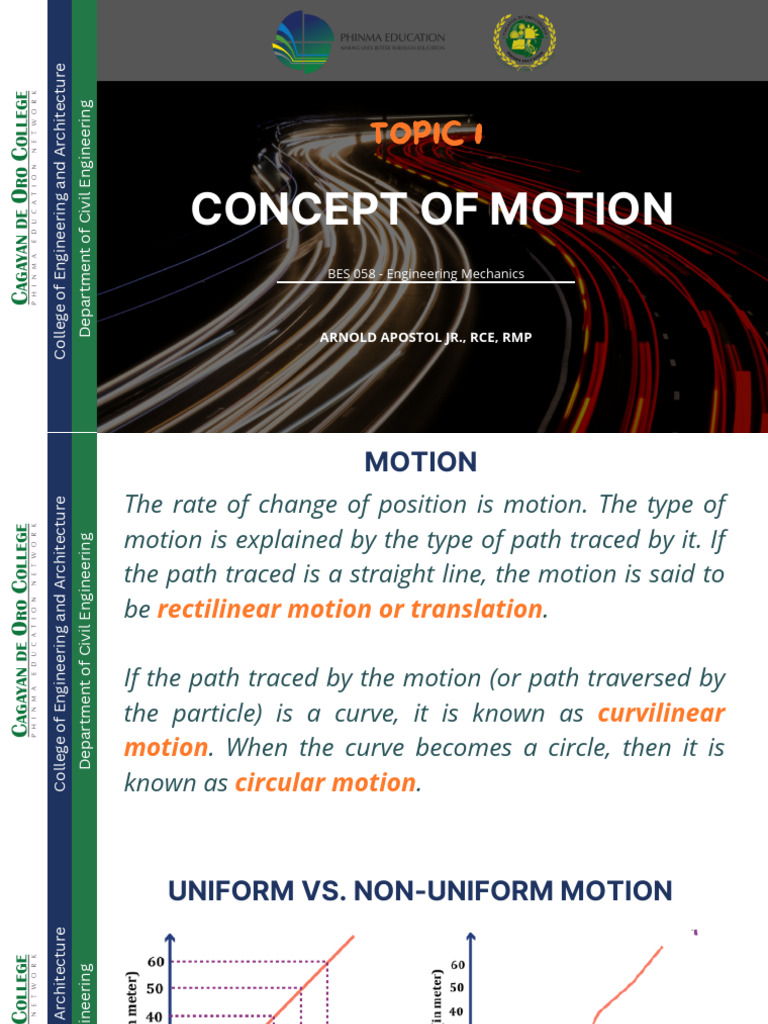 Understanding Motion in Engineering Mechanics | PDF | Velocity ...