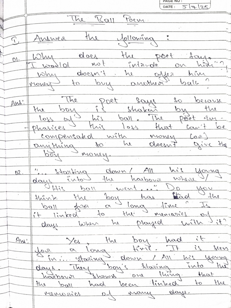 The Ball Poem Notes | PDF