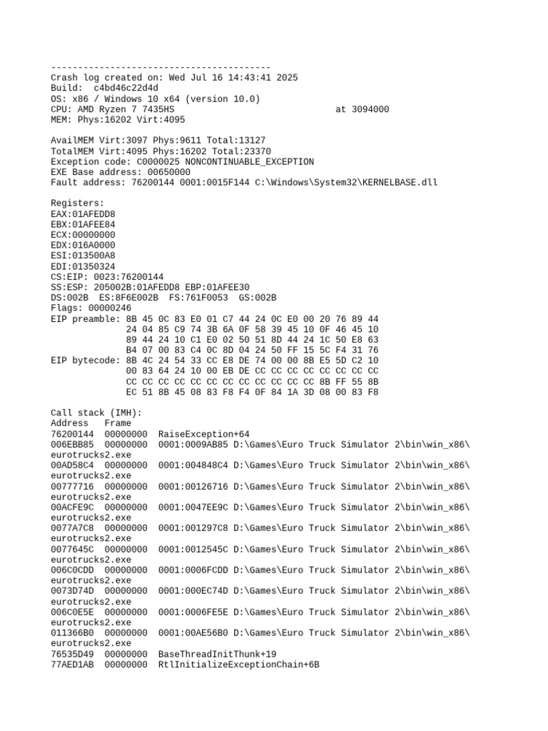 Game Crash | PDF | Computing | Operating System Technology