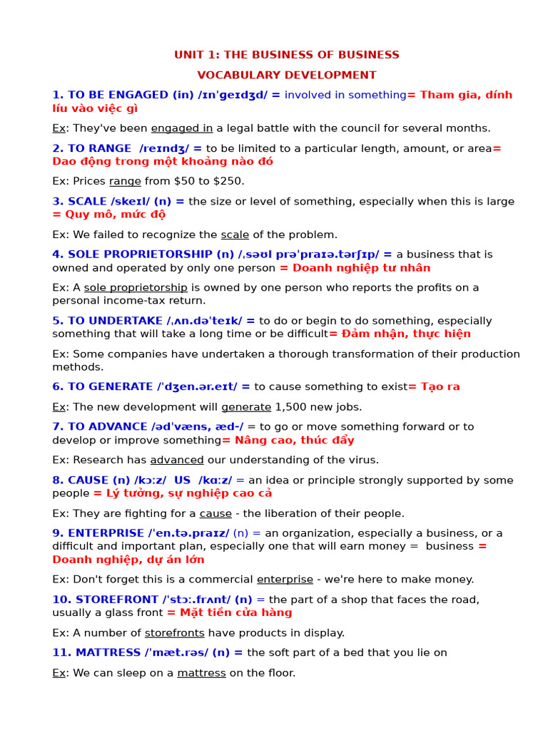 Business Vocabulary Essentials | PDF | Taxes | Economies