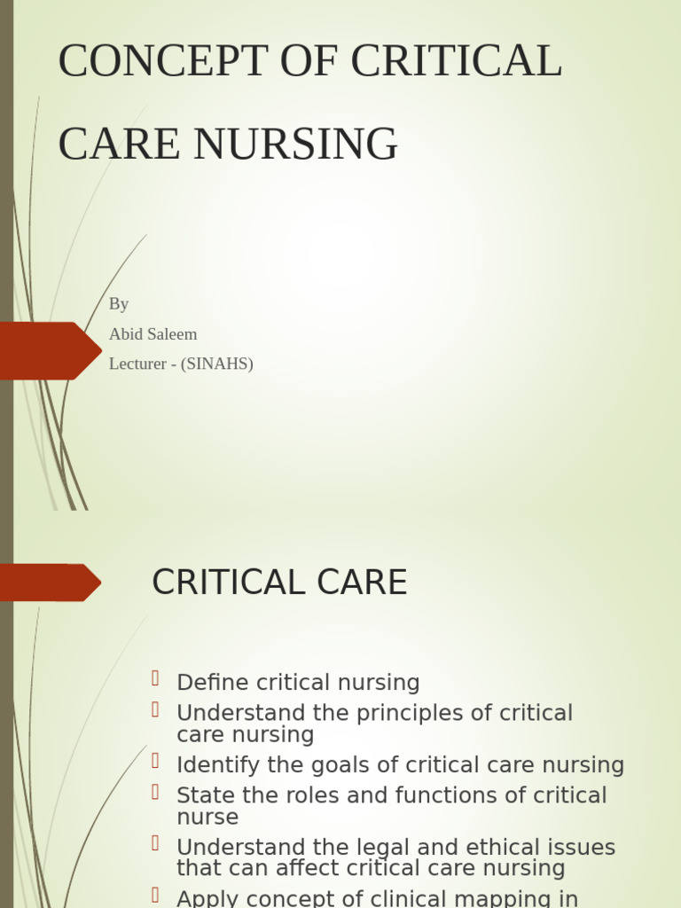 Principles of Critical Care Nursing | PDF | Intensive Care Unit ...