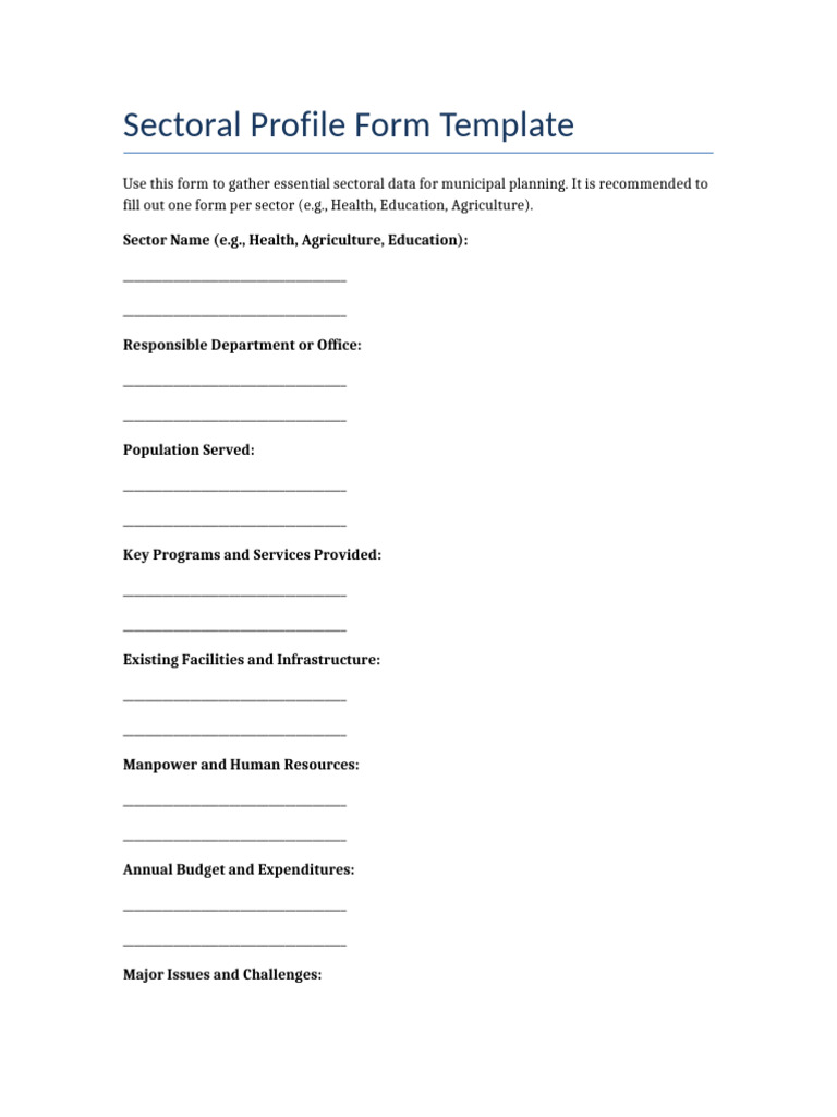 Sectoral Data Collection Template | PDF