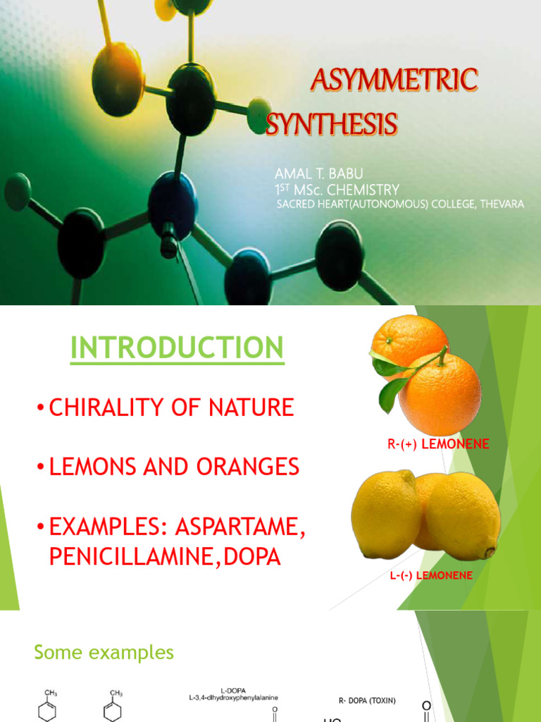 Asymmetric Synthesis in Organic Chemistry | PDF | Enantioselective ...