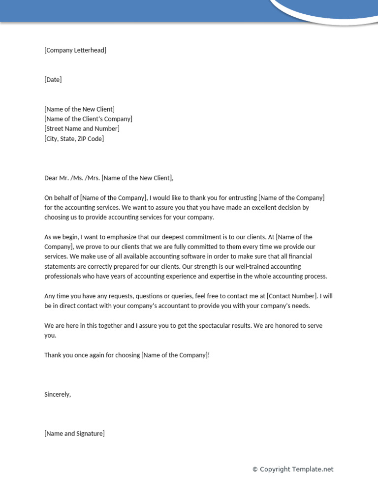 New Client Welcome Letter Template | PDF