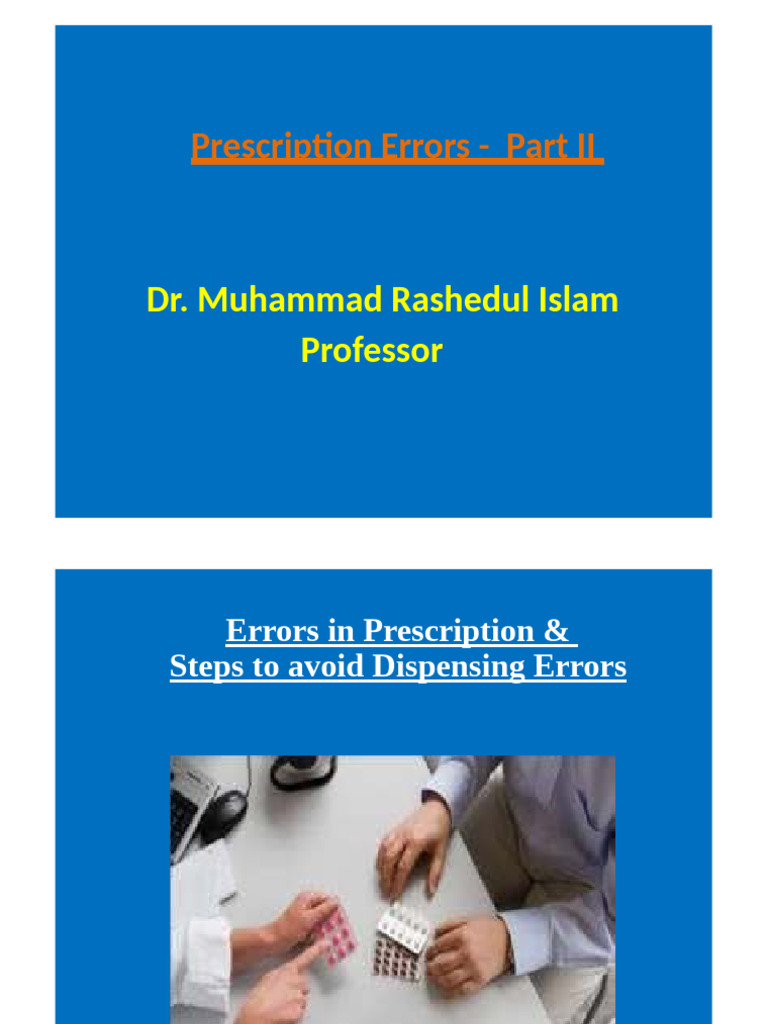 Minimizing Prescription Errors | PDF | Medical Prescription | Dose ...