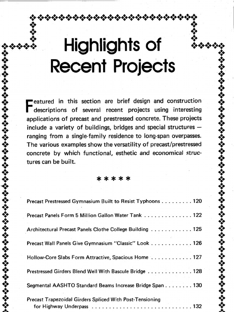 Precast Concrete Project Highlights | PDF | Prestressed Concrete ...