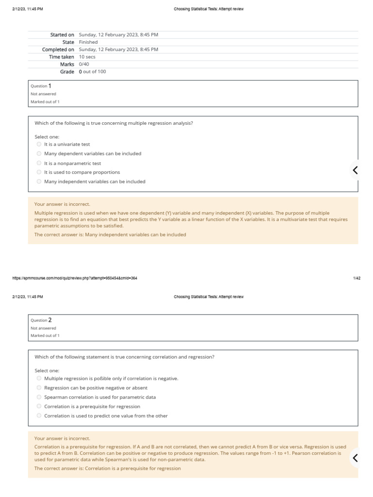 Statistical Test Selection Guide | PDF | Regression Analysis ...