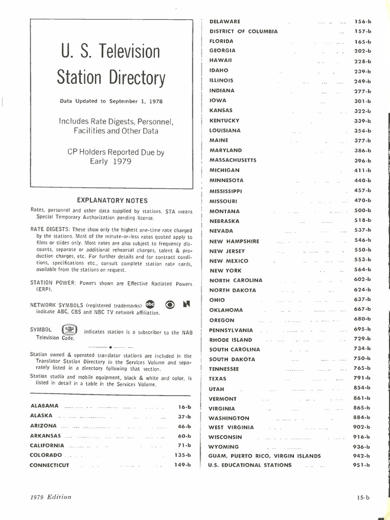 U.S. TV Station Directory 1978 | PDF | Broadcasting | Television